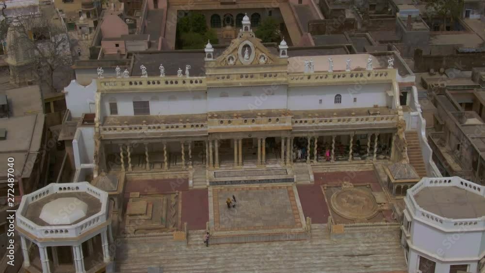 Vrindavan, city of 5000 temples. India, 4k aerial Stock 비디오 | Adobe Stock