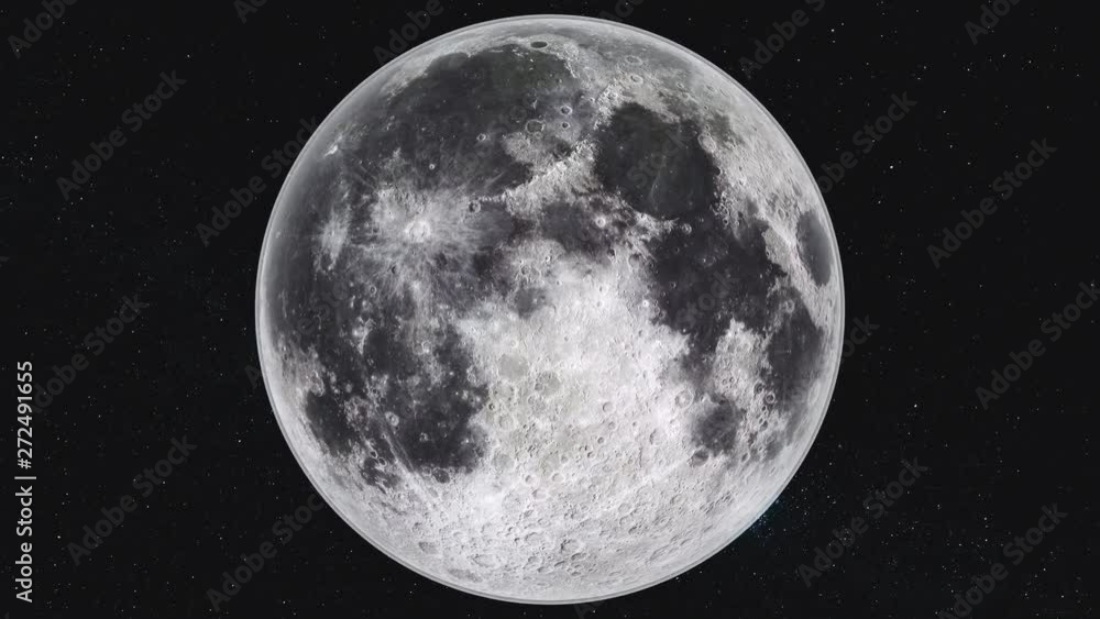Spin Moon Orbit Motion Milky Way Galaxy Background. Planet Surface ...
