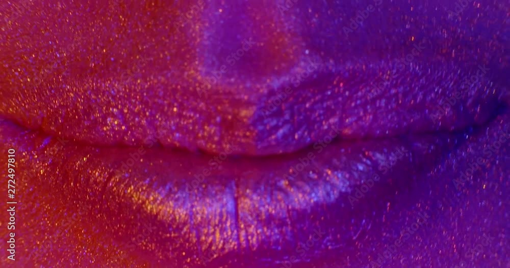 Girl's Face Part With Beautiful Golden Face. Lips.Teeth Braces. Smile ...