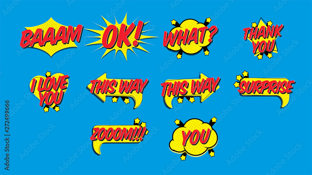 Comic Cartoon Title Pack 2 Stock Template | Adobe Stock