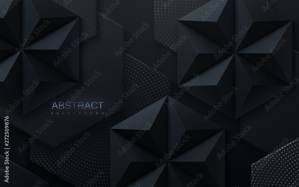 Abstract geometric background. Vector 3d illustration. Hexagonal and ...