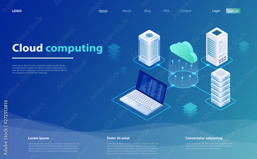 Cloud Computing Concept. Cloud computing technology users network ...