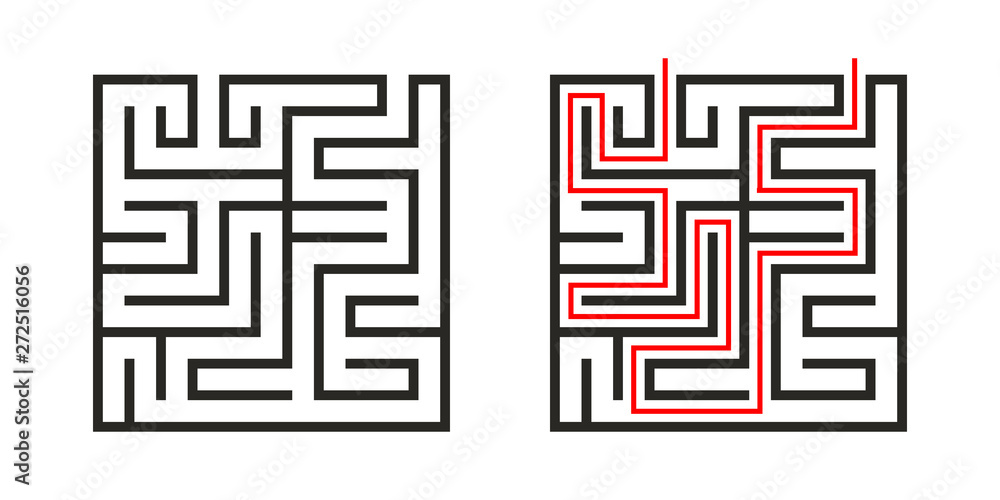 Education logic game labyrinth for kids. Find right way. Isolated ...