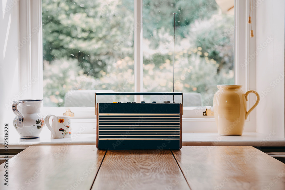 Radio on a Kitchen Table Stock Photo | Adobe Stock