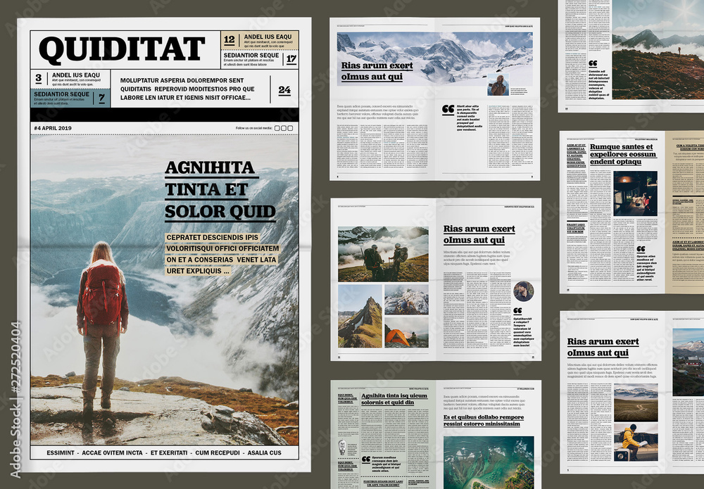 Outdoor And Travel Magazine Layout Stock Template Adobe Stock