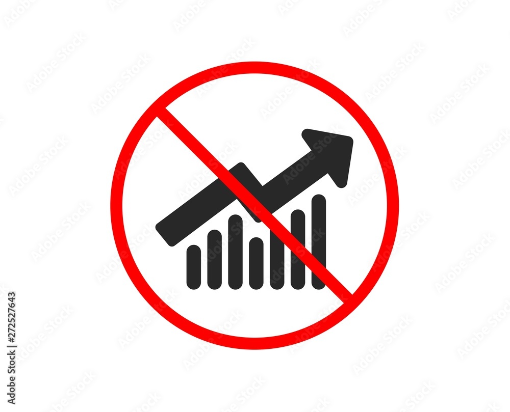 No or Stop. Chart icon. Report graph or Sales growth sign. Analysis and ...