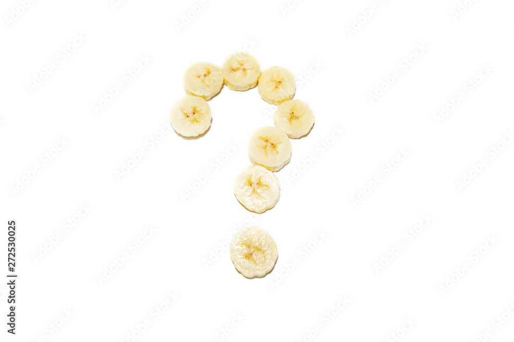 banana question mark white background Stock Photo | Adobe Stock