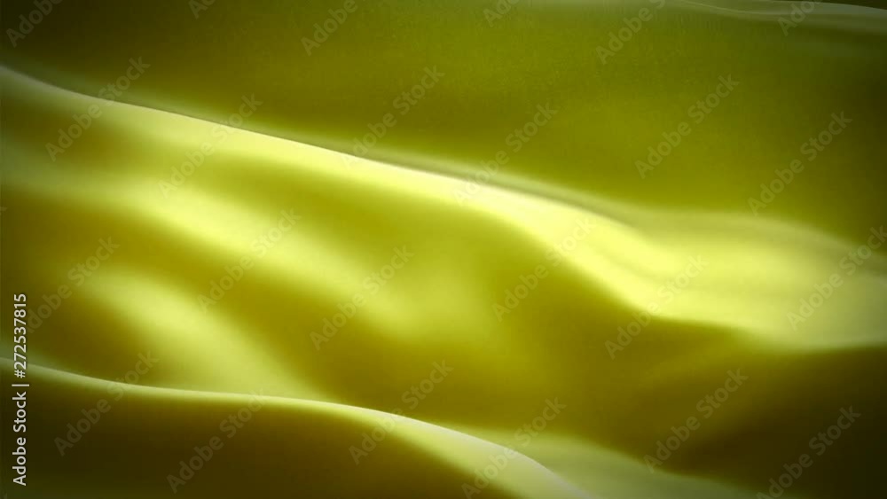 Yellow Flag Wave Loop waving in wind. Realistic golden Flag background ...