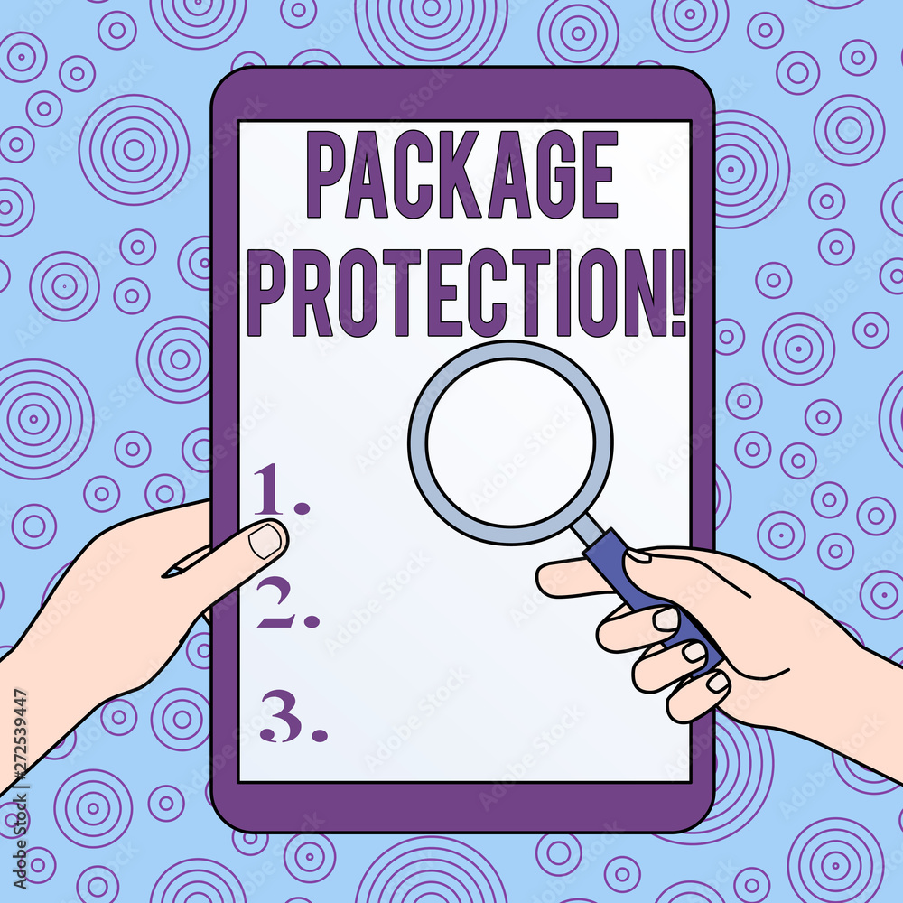 Conceptual hand writing showing Package Protection. Concept meaning ...