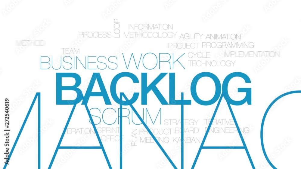 Backlog animated word cloud, text design animation. Kinetic typography ...