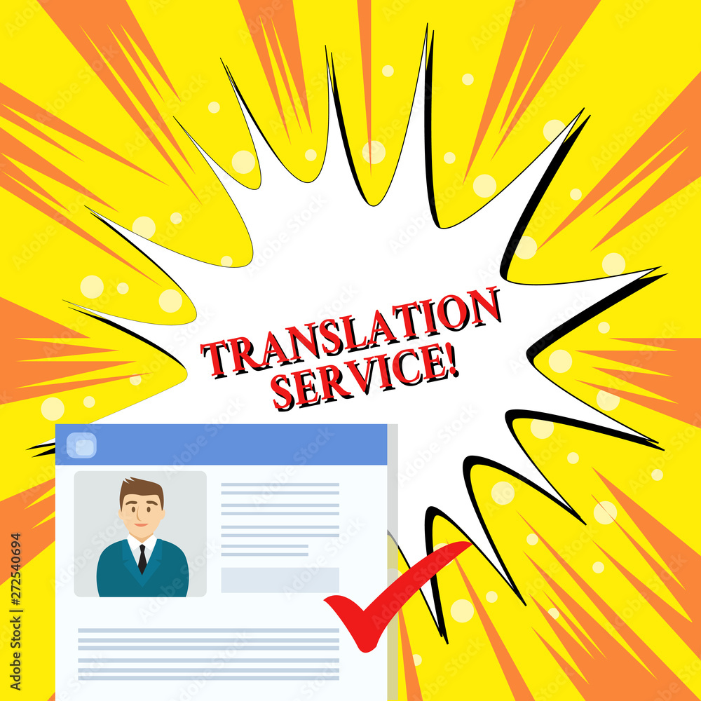 Handwriting text Translation Service. Conceptual photo the Equivalent ...