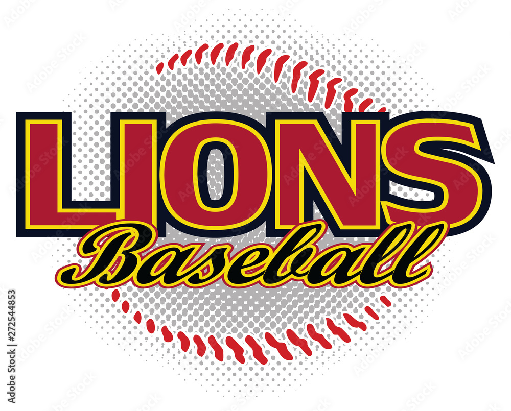 Lions Baseball Design is a lions mascot design template that includes ...