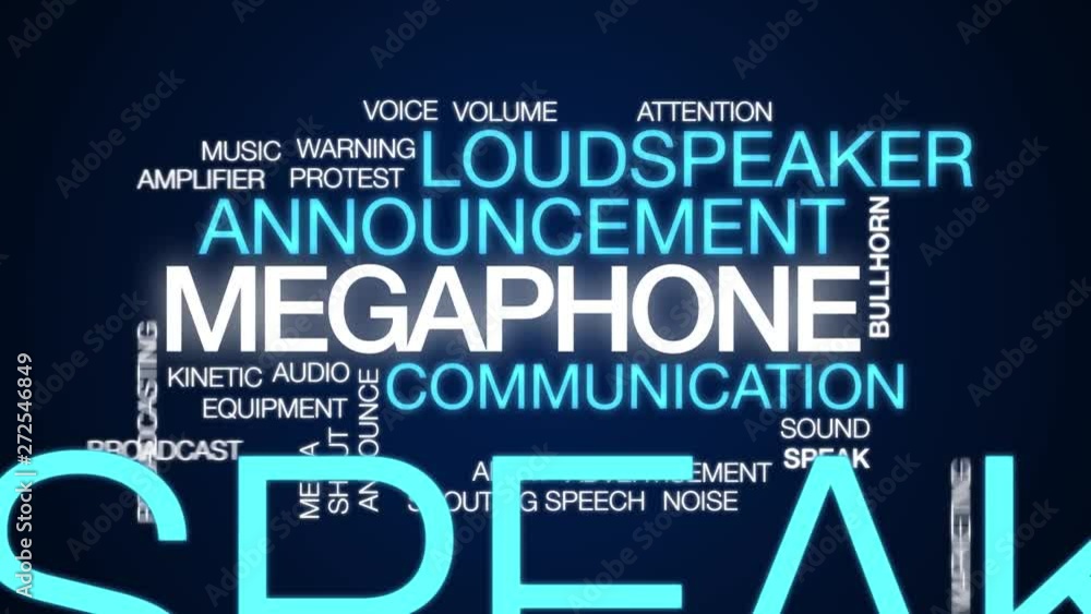 Megaphone animated word cloud, text design animation. Kinetic ...