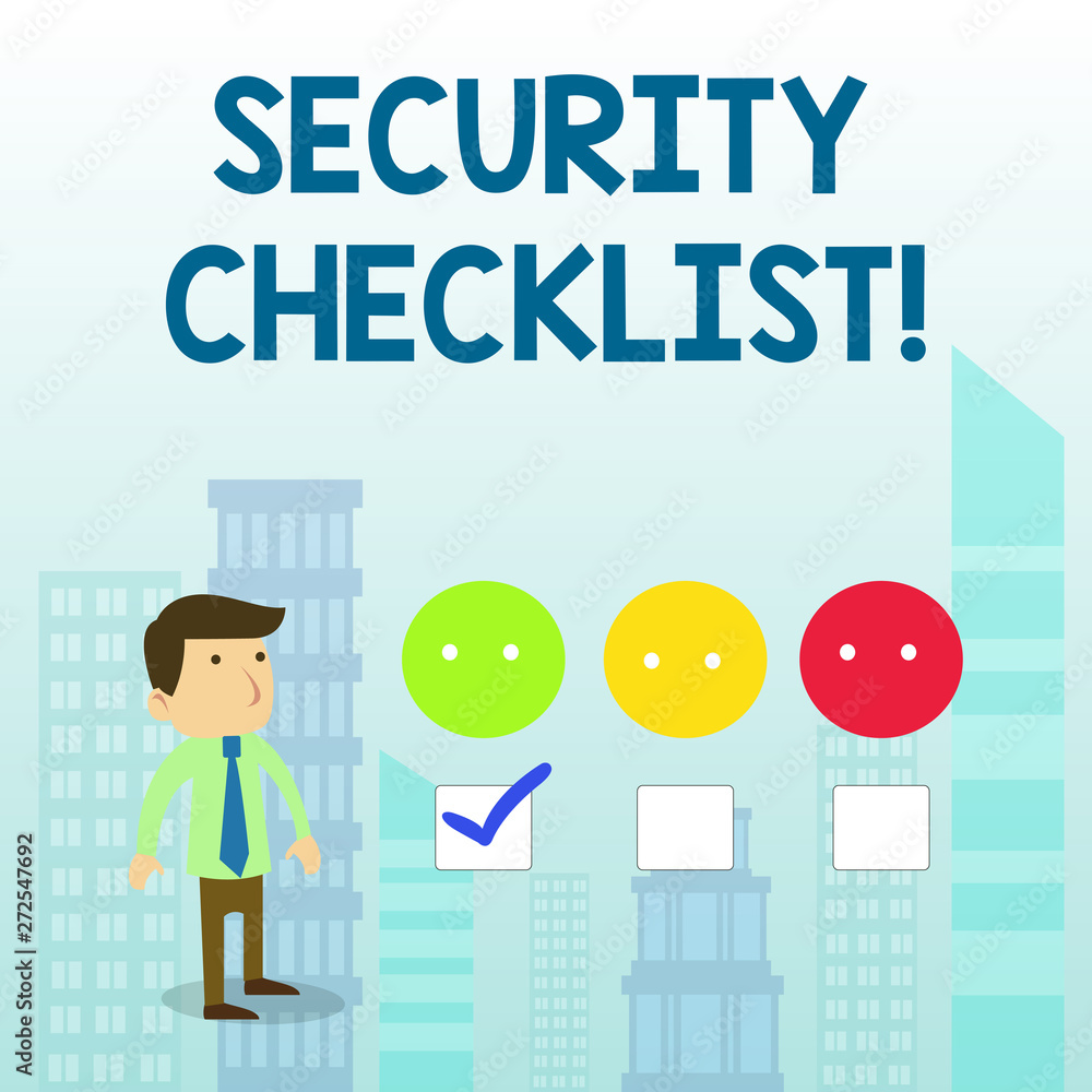 Word writing text Security Checklist. Business photo showcasing ...