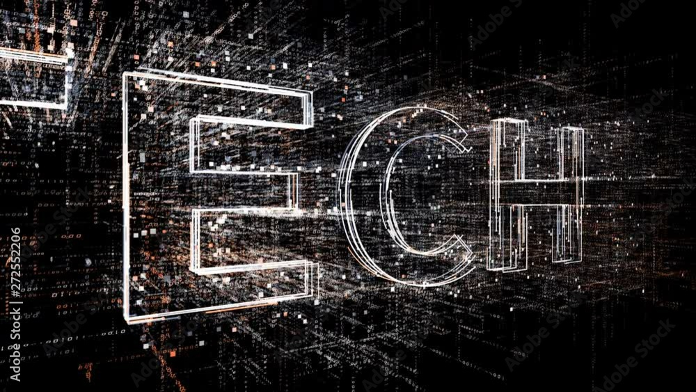 4k tech animated word tag cloud;text design animation.The Matrix style binary computer code ...