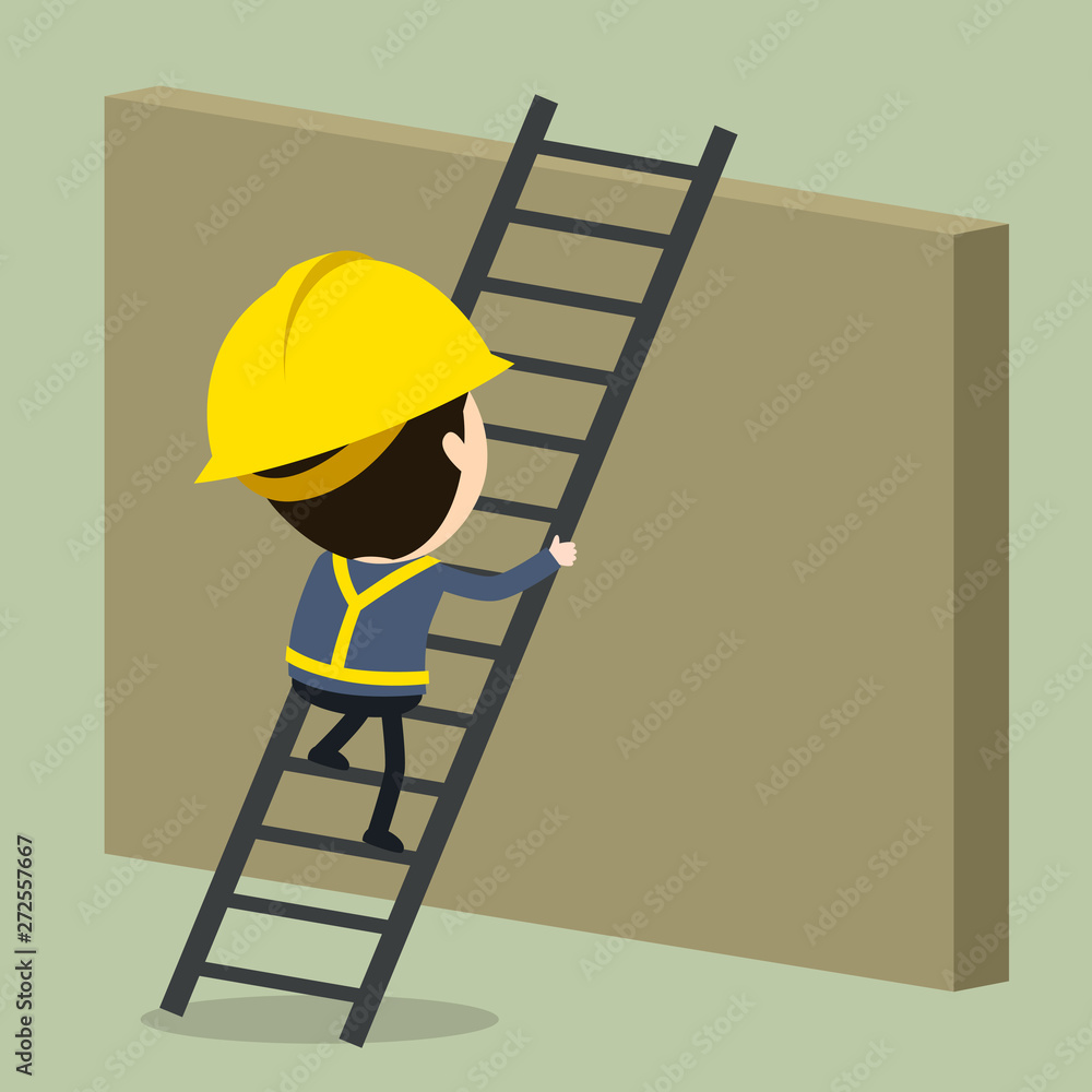 Vetor De Climb Up A Ladder Vector Illustration Safety And Accident vetor-de-climb-up-a-ladder-vector-illustration-safety-and-accident
