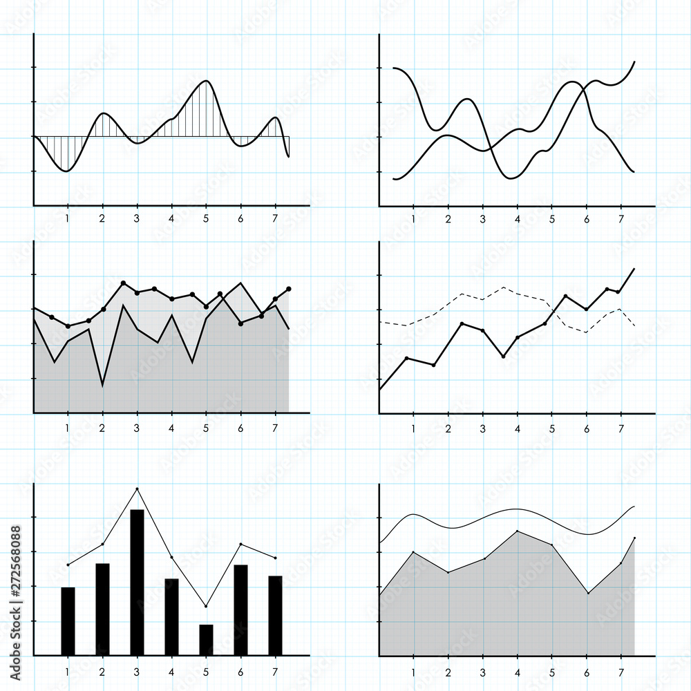 Quadratic function in the coordinate system. Line graph on the grid ...