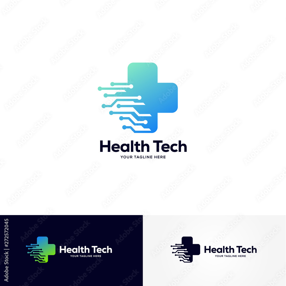 health tech logo designs template, healthcare logo designs Stock Vector ...