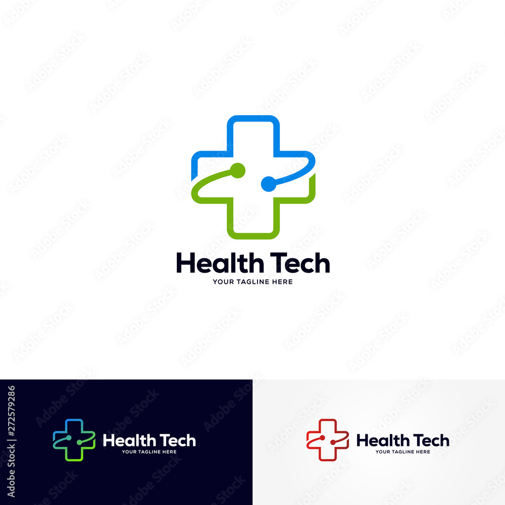 health tech logo designs template, healthcare logo designs Stock Vector ...