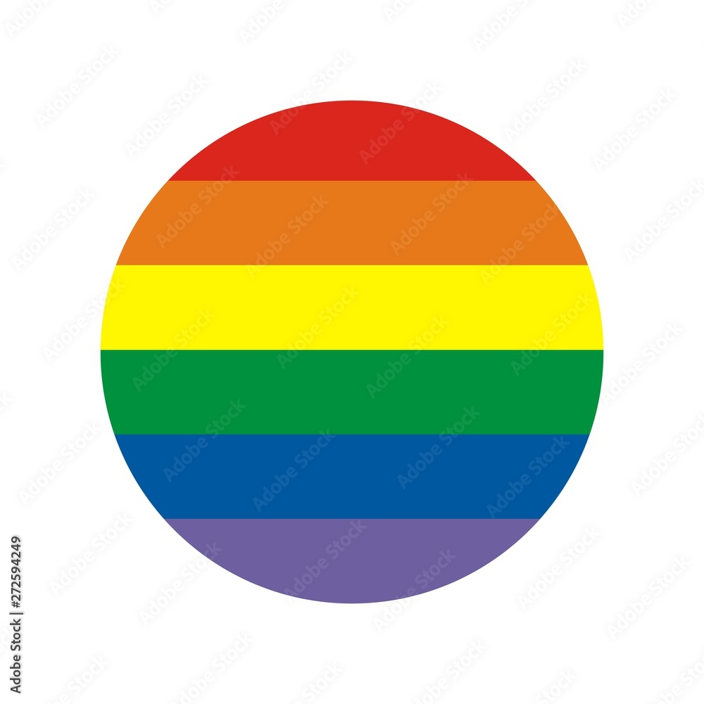 Lgbt Round Logo Rainbow Flag Round Icon Or Button With Horizontal