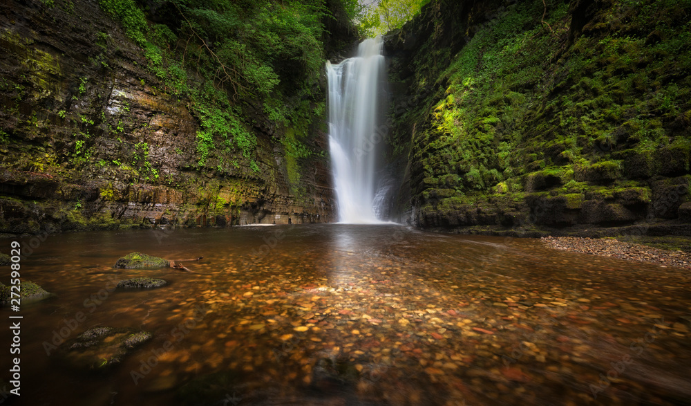 Waterfall at Sgwd Einion Gam Situated along the river above Sgwd ...