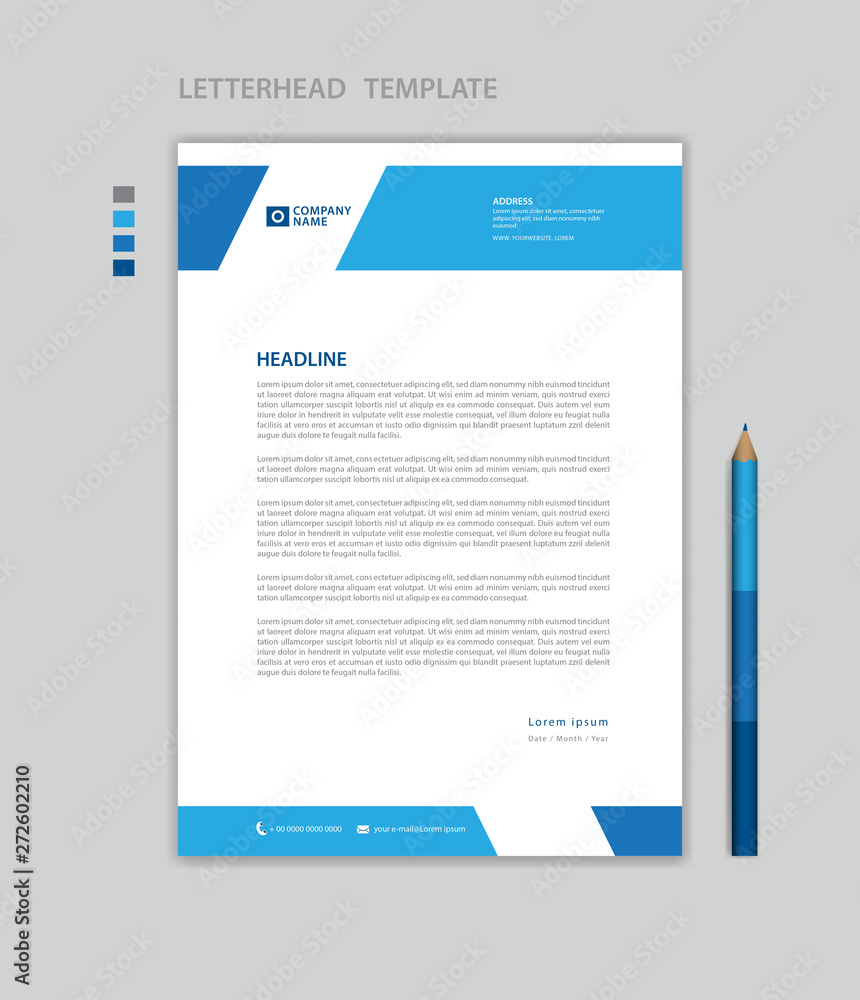 Letterhead template vector, minimalist style, printing design, business ...