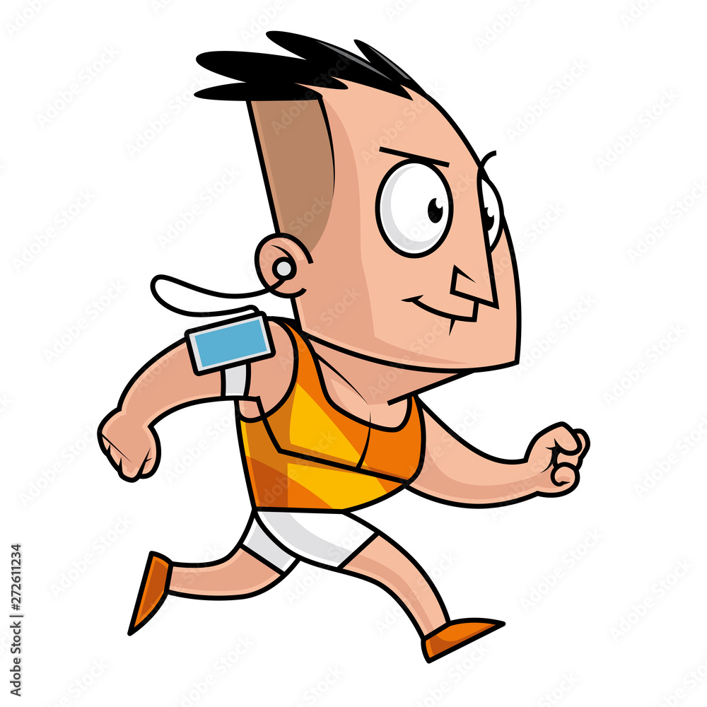 Cartoon character running Stock Vector | Adobe Stock