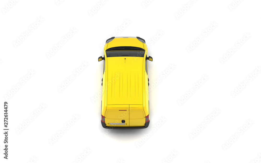 Isometric projection of yellow blank delivery cargo van isolated on ...