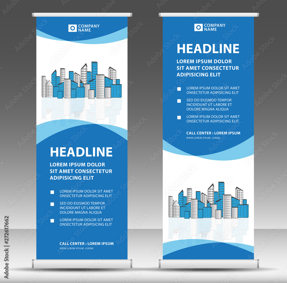Roll up banner template, stand design, Pull up, display, advertisement ...