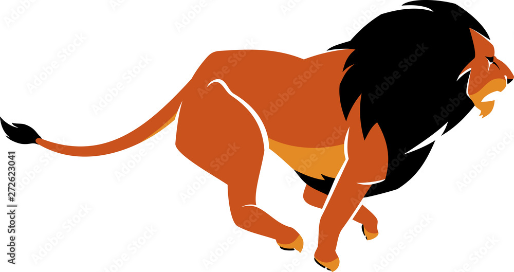 Lion Running Side View