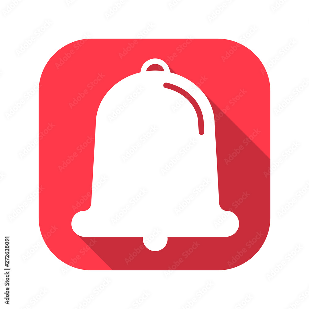 Bell vector red icon in modern flat style isolated. Bell can support is ...