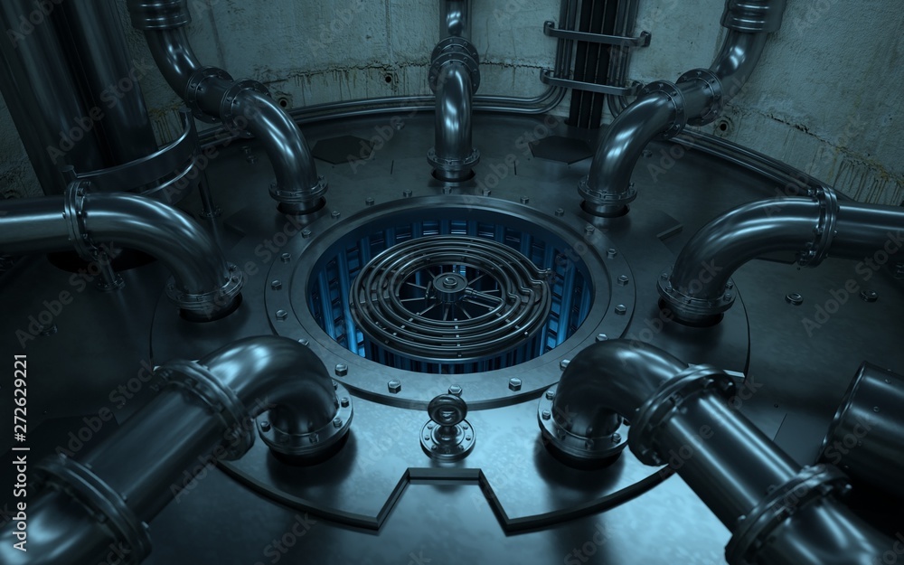 Inside the nucleus of a nuclear fission reactor in operation. Stock ...