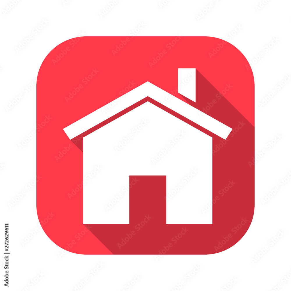 House vector red icon in modern flat style isolated. House can support ...