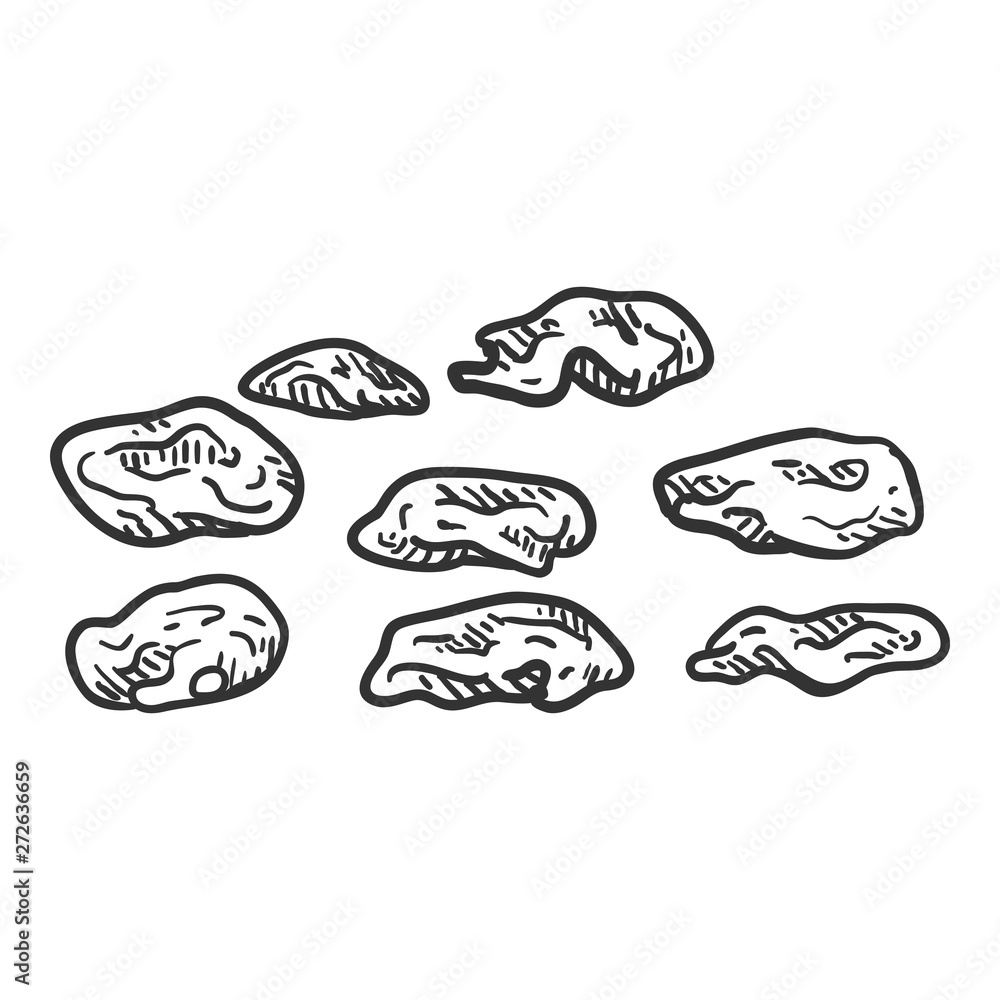 Vector Sketch Illustration - Raisin. Dried Grapes Stock Vector | Adobe ...