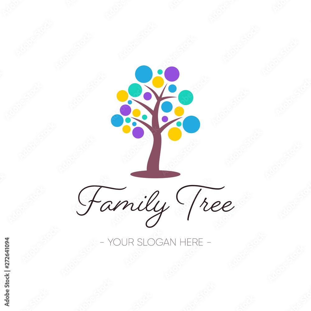 Vector family tree logo template design nature symbol Stock Vector ...