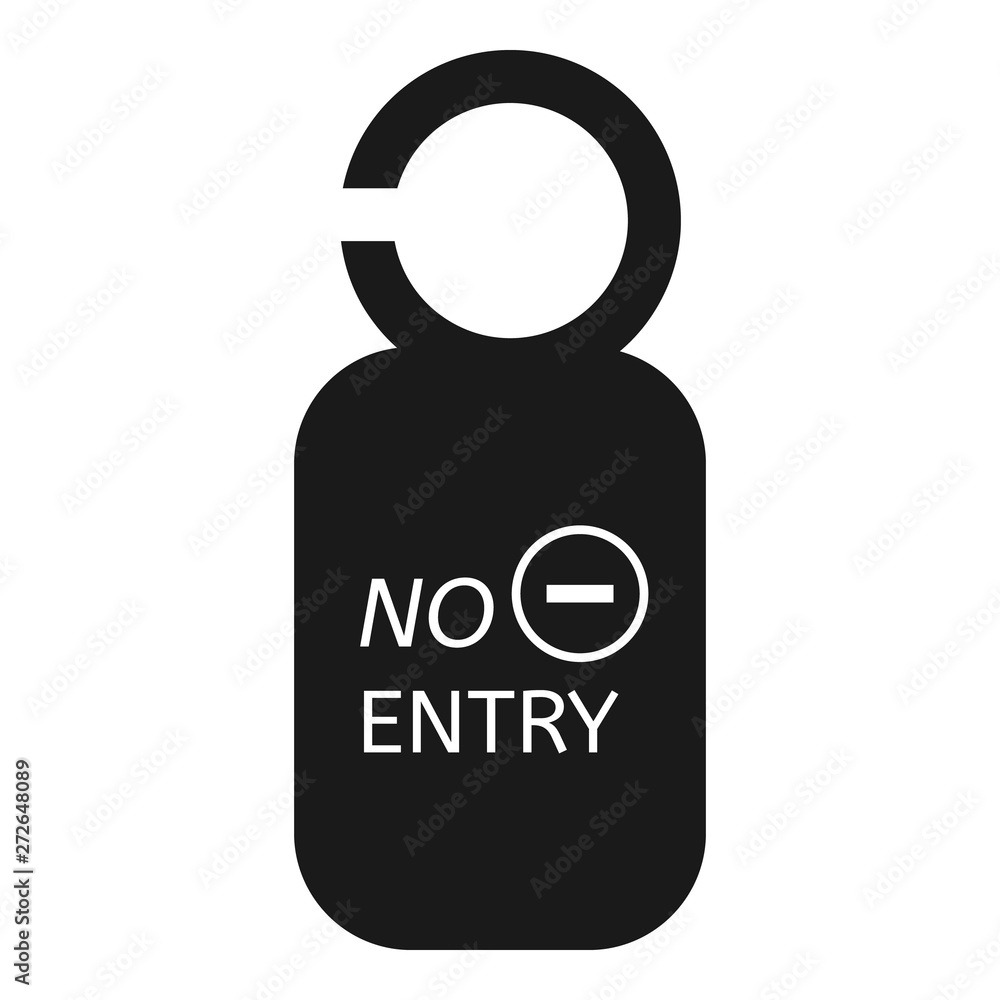 No entry door tag icon. Simple illustration of no entry door tag vector ...