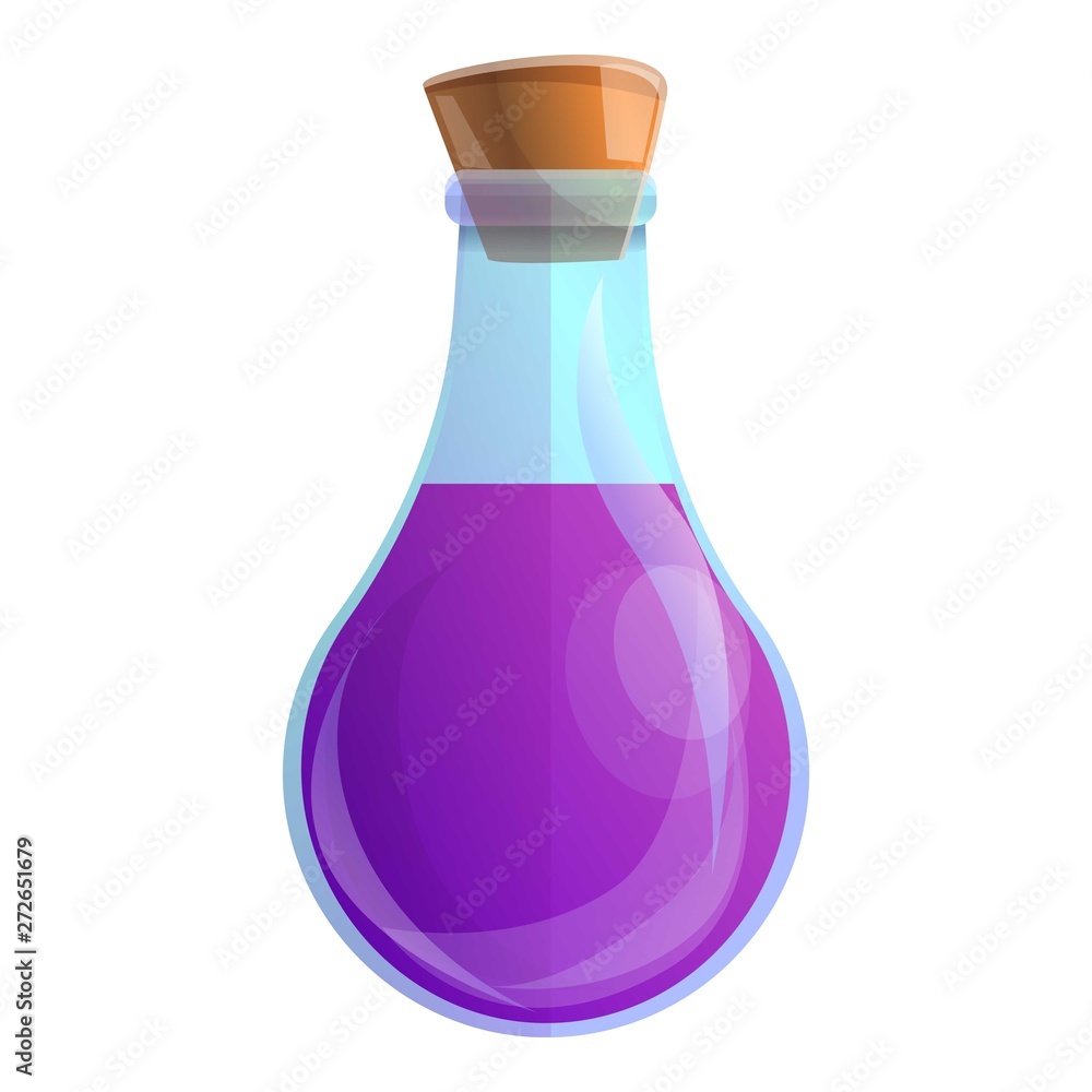 Purple magic potion icon. Cartoon of purple magic potion vector icon ...