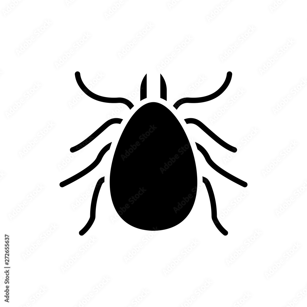 Tick icon. Mite silhouette. Vector illustration. Stock Vector | Adobe Stock