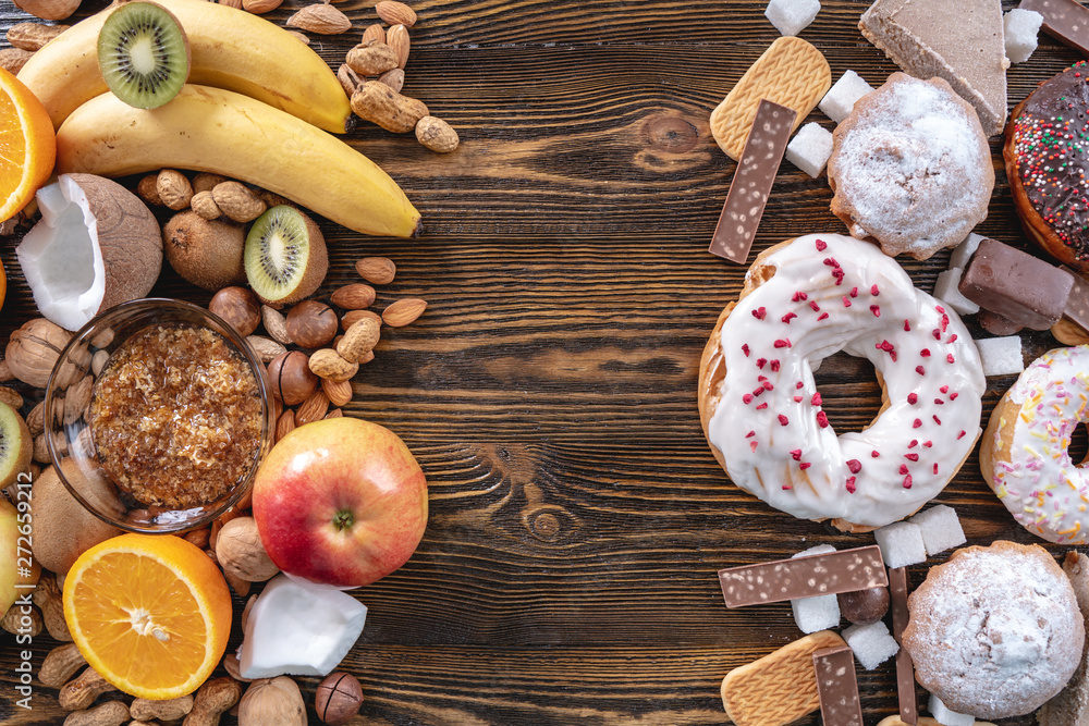 Unhealthy and healthy sweets. Problem of refusal from harmful desserts ...