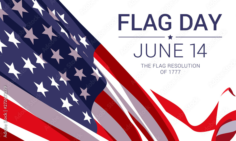 14th June - Flag Day in the United States of America. Vector banner ...