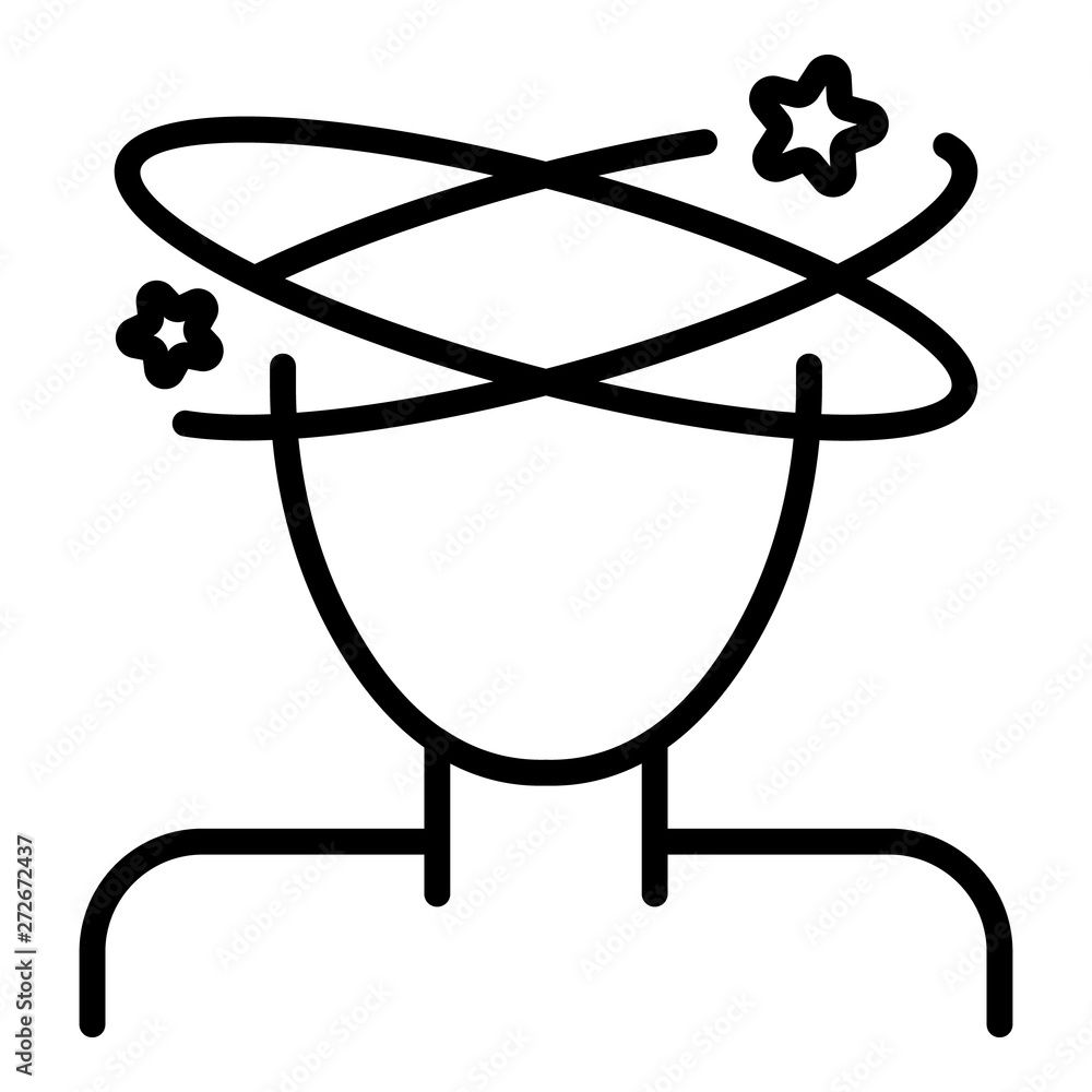 Dizzy icon. Outline dizzy vector icon for web design isolated on white ...