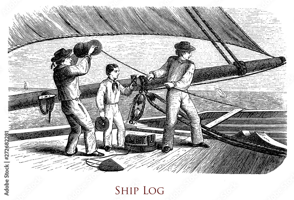 Ship log or chip log is a navigation tool to estimate the speed of the ...