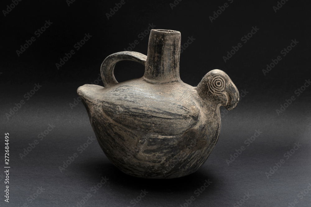 Pre-columbian animal-shaped ceramic called "Huaco" from unidentified ...