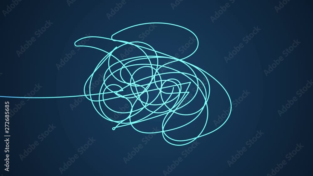 Hand drawn tangle scrawl sketch or black line spherical abstract ...