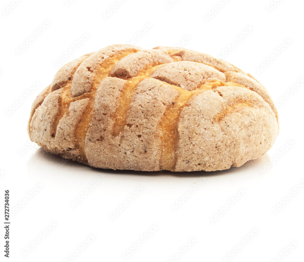 Isolated Chocolate Mexican Concha Bread Stock Photo | Adobe Stock