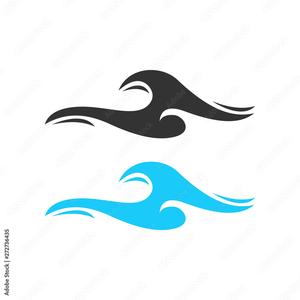 wave logo design illustration. wave icon vector. wave sign symbol on ...