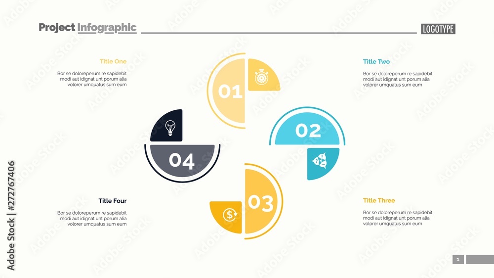 Cycle chart with four elements. Step diagram, process chart, layout ...