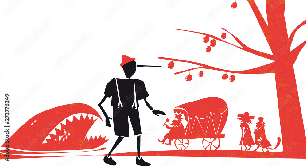Photo pinocchio silhouette vector illustration, Mario Breda | Posters ...