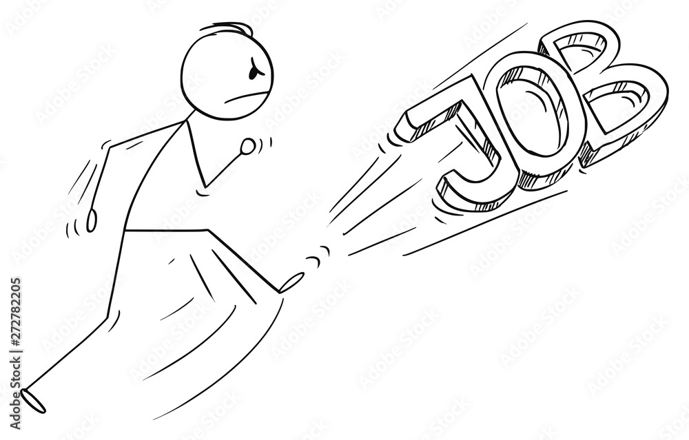 Vector cartoon stick figure drawing conceptual illustration of angry ...