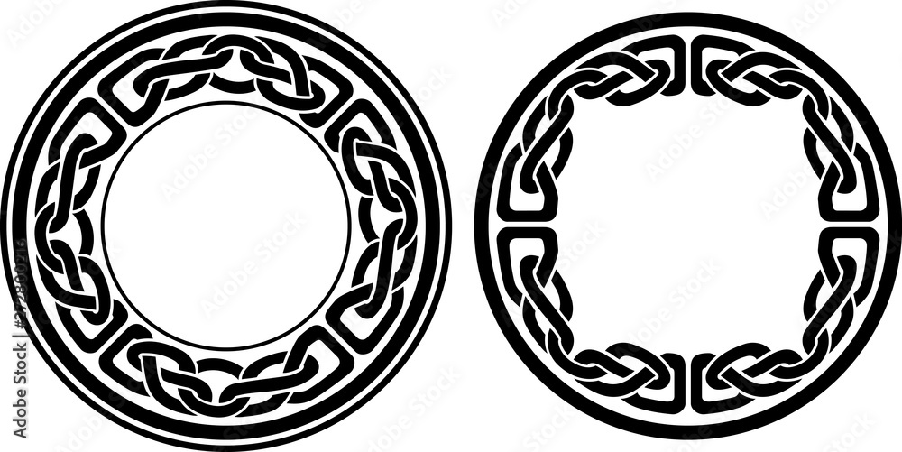Round Celtic Style Frame, Isolated Vector Stock Vector | Adobe Stock